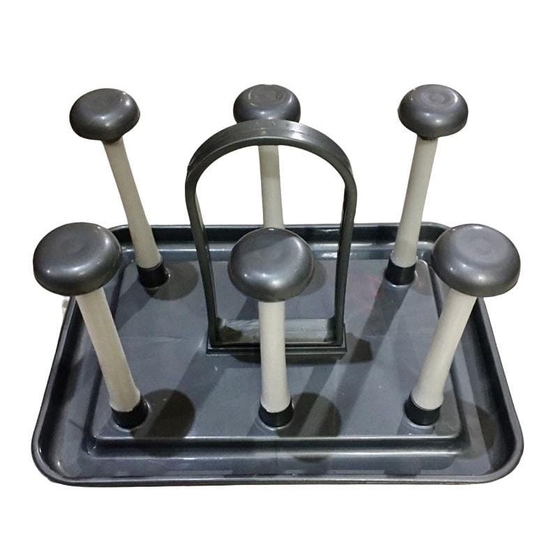 Jual tempat gelas petak calista/ stand glass silver/ gantungan gelas ...