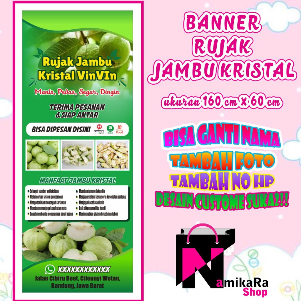 Jual Banner Spanduk Backdrop Rujak Jambu Kristal / Banner Rujak Jambu ...