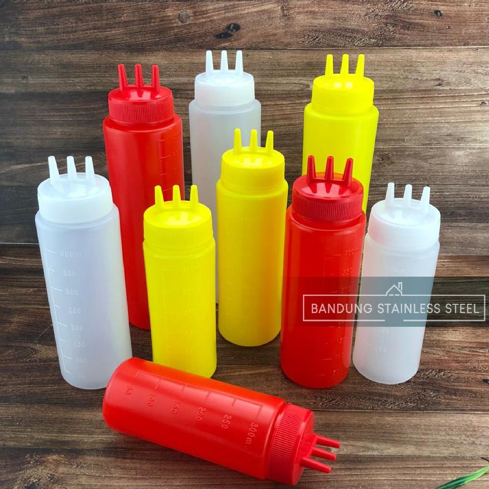Jual Botol Saos 3 lubang Dengan garis Dispenser Saus Plastik Mayonaise ...