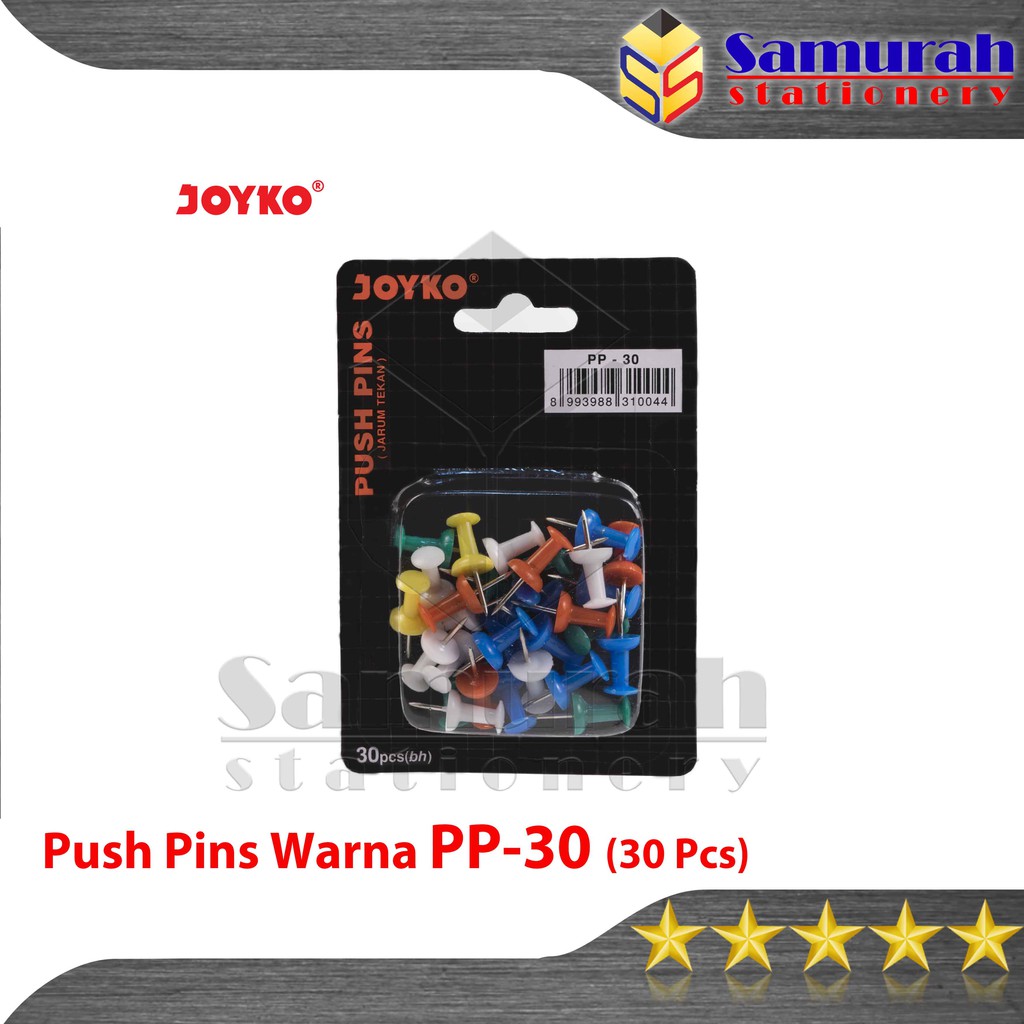 Jual Push Pins Warna Joyko PP-30 / Clip PP 30 TR Transparant / Dop ...