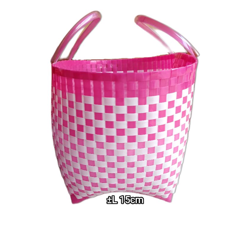 Jual Tas bulat glossy/ Tas anyaman kekinian/ Tote bag anyaman bahan ...