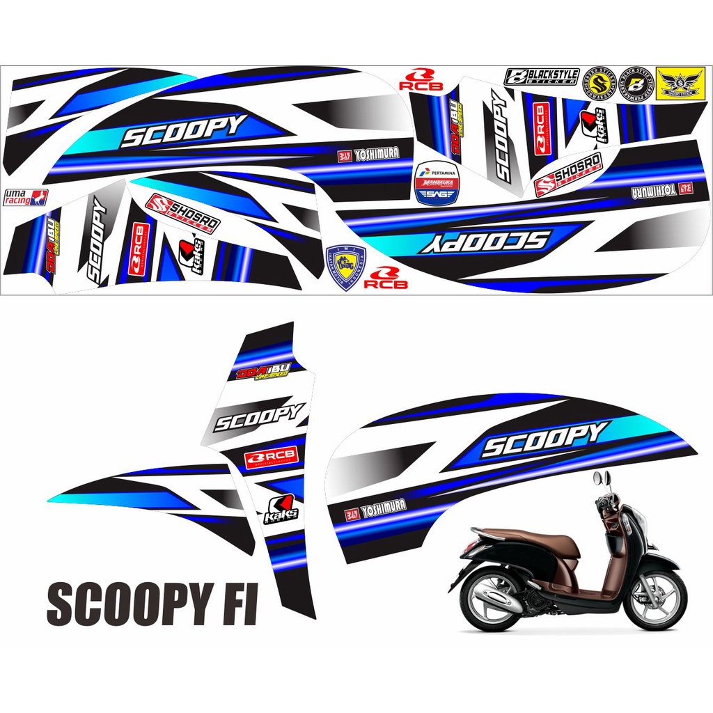 Jual MOTIF LIS STIKER RACING STILE STICKER MOTOR HONDA SCOOPY FI POLET ...