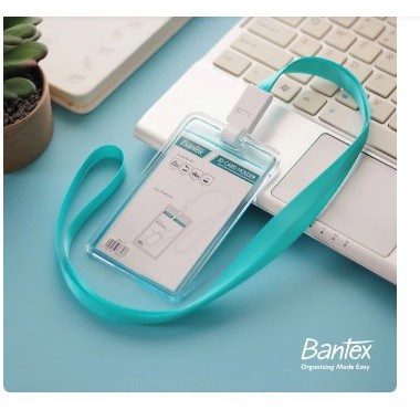Jual Bantex Transparent ID Card Holder Lanyard Potrait Sky Blue #8868 ...