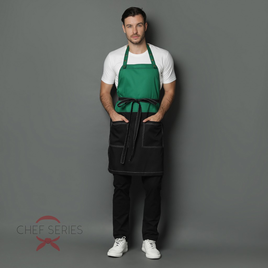 Jual Chef Series Quartz 2 Tone Full Panjang Apron - Hijau Hitam ...