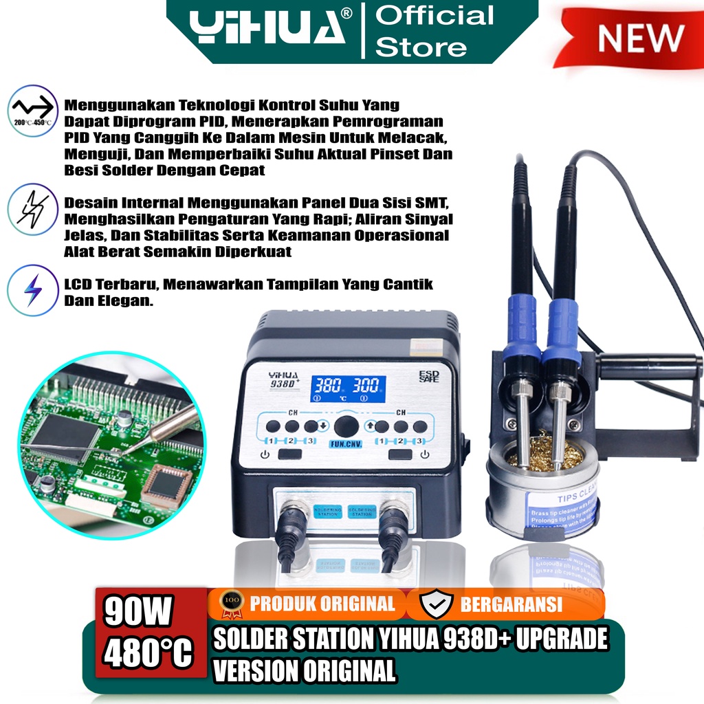 Jual Yihua 938D+ Solder Station Digital Upgrade Version Soldering Iron ...
