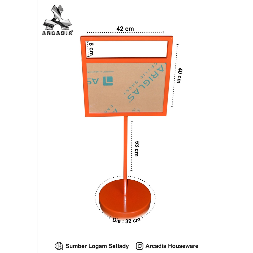 Jual Standing Signage A3 / Papan Info dengan tiang dan pemberat ...