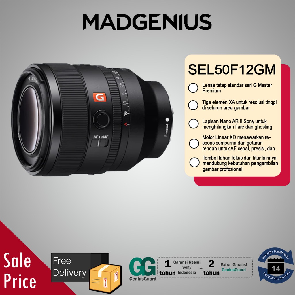 Jual SONY FE 50mm F1.2 GM / Lensa Sony G Master 50mm F1.2 / Lensa ...