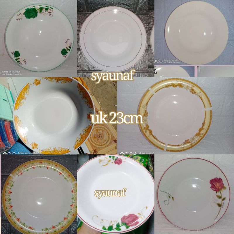 Jual piring makan keramik tebal besar uk 23cm(harga untuk 3 pcs piring ...