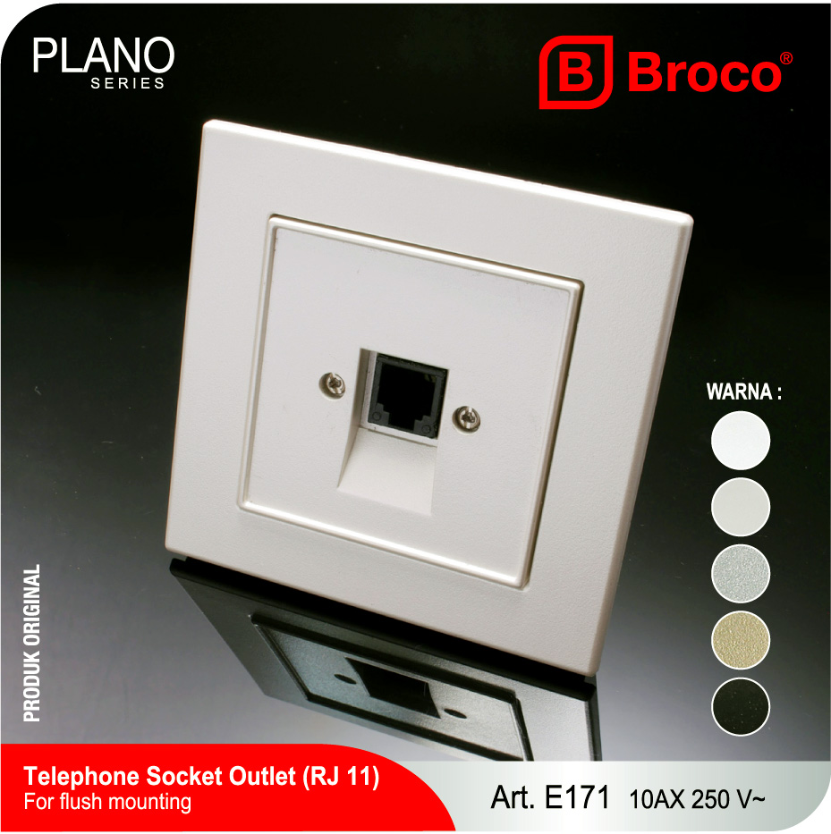 Jual Broco Electrical Plano E171 Telephone Socket Outlet (RJ11) | Shopee Indonesia