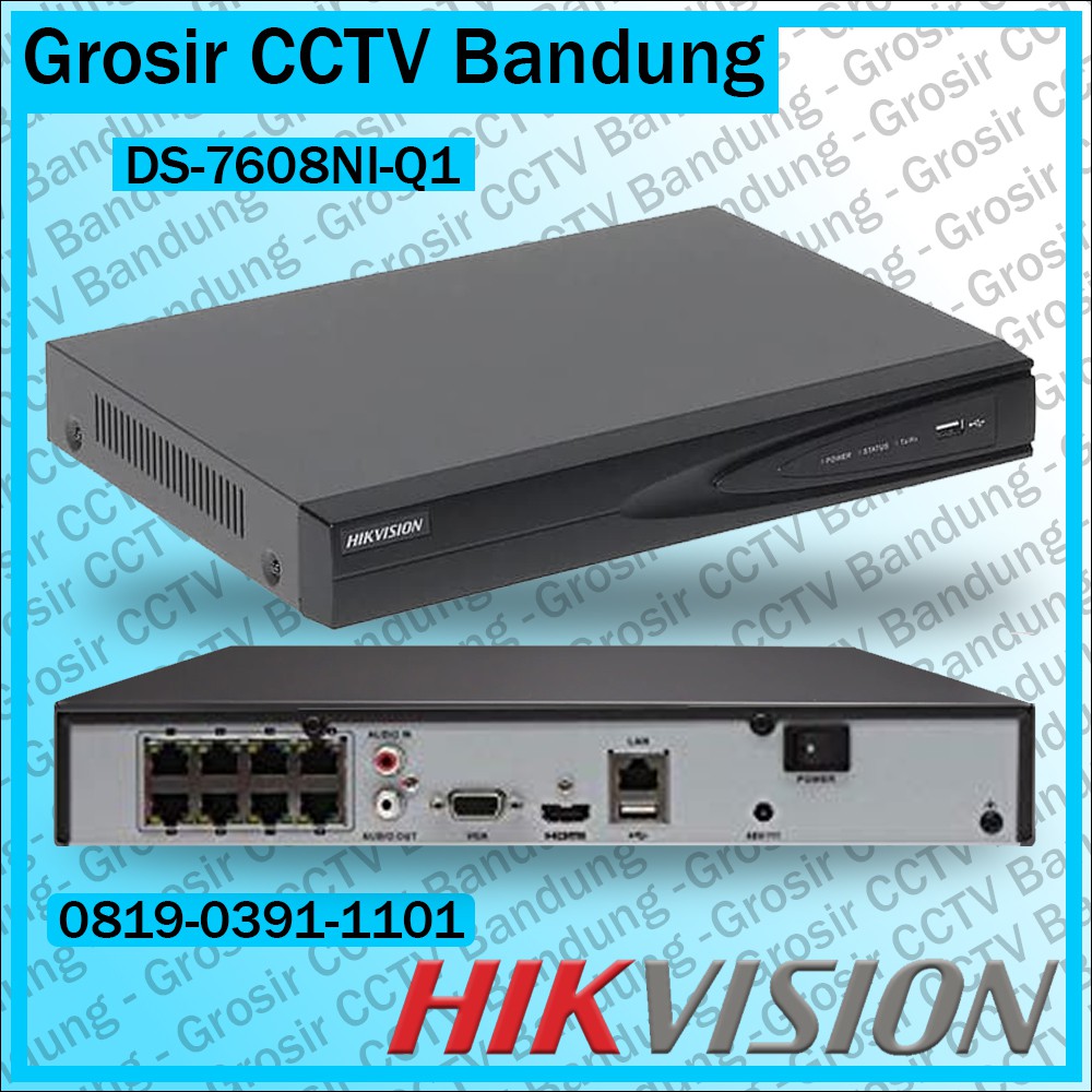 Jual NEW HIKVISION NVR 8CH 8 CHANNEL DS-7608NI-Q1 support H.265 ...