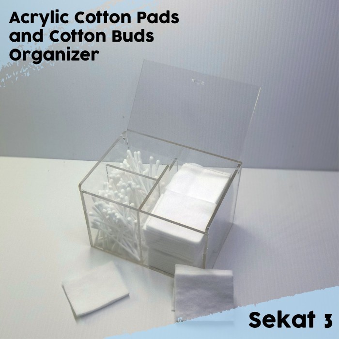 Jual Kotak Kapas Akrilik / Acrylic Pads Organizer tebal 2mm | Shopee ...