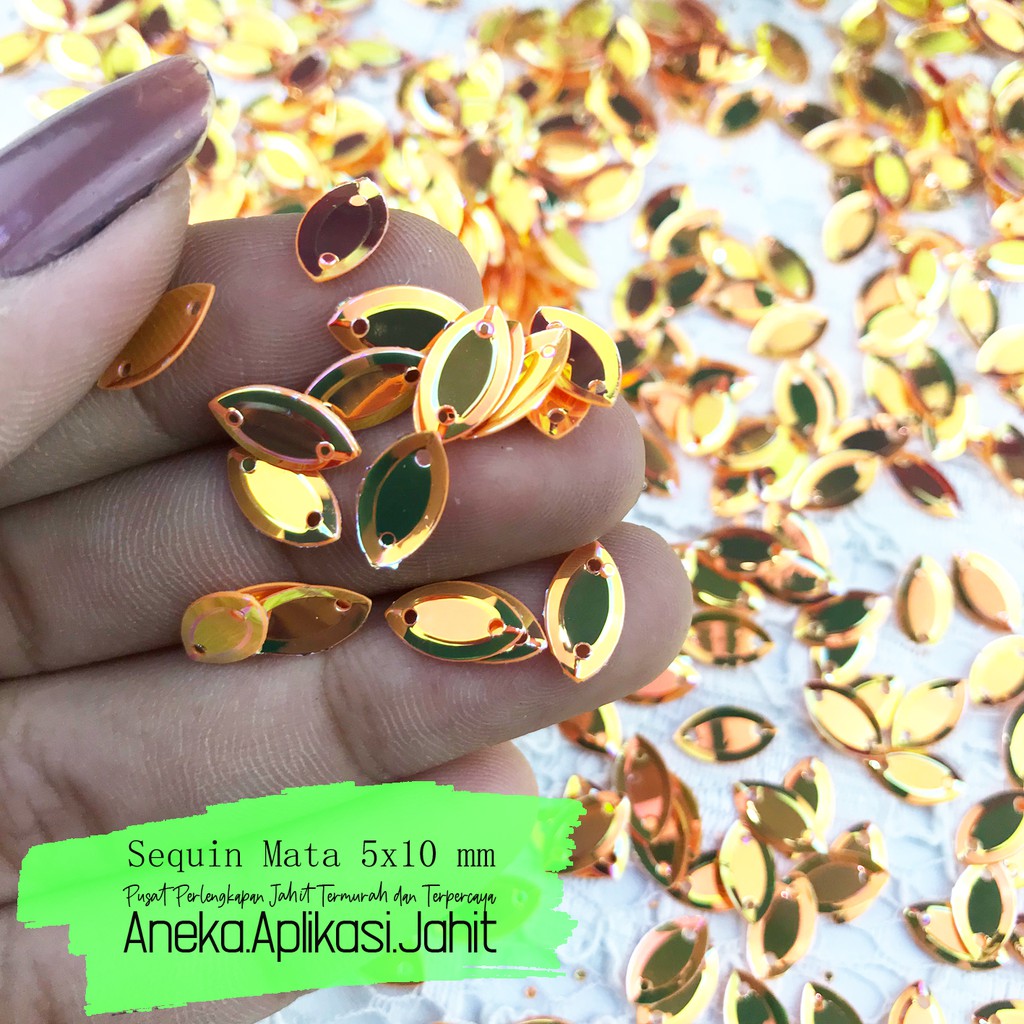 Jual SEQUIN PAYET PIRING MATA 5X10 MM (5 GR) | Shopee Indonesia