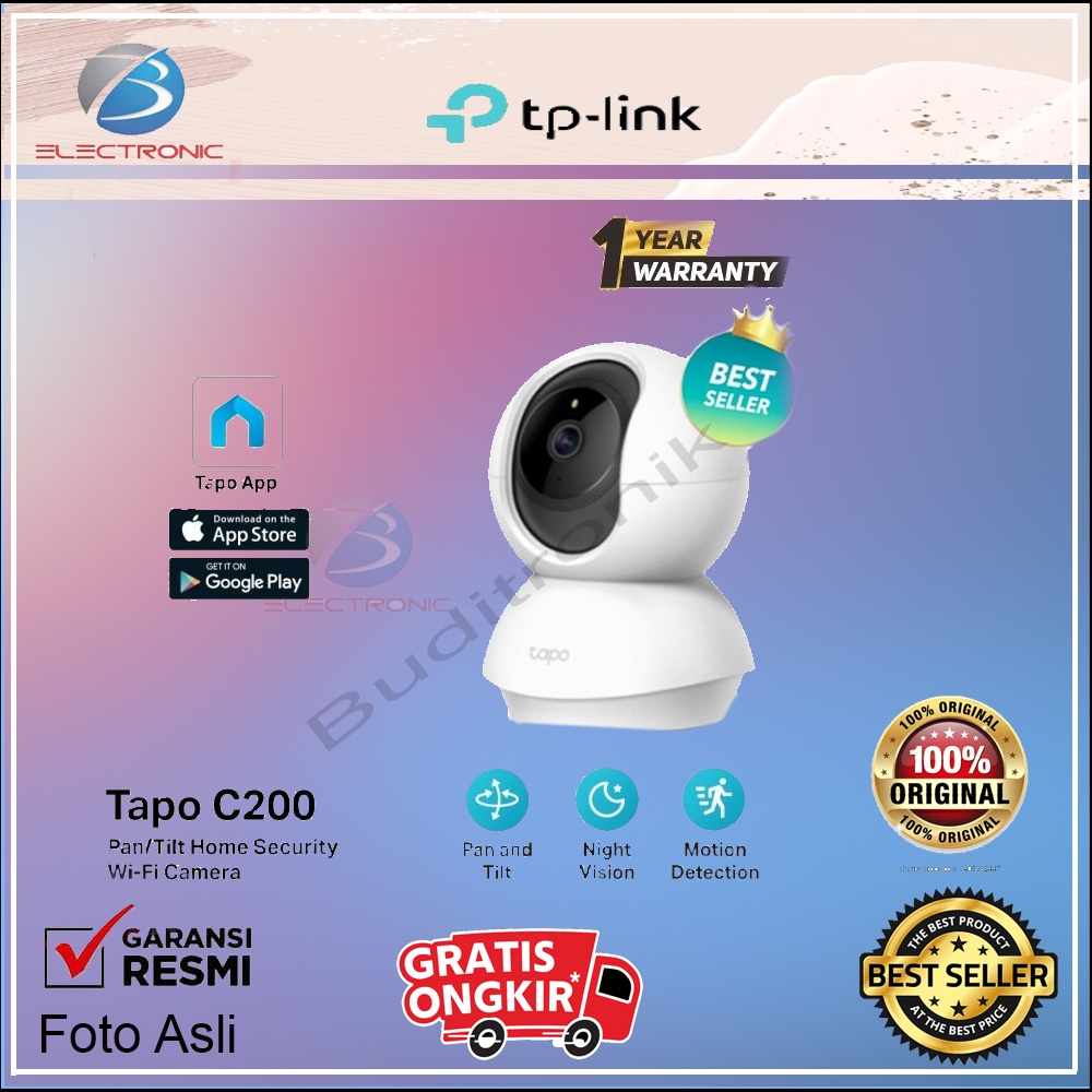 Jual TP-LINK Tapo C200 Pan/Tilt Home Security Wi-Fi Camera/ IP Camera | Shopee Indonesia