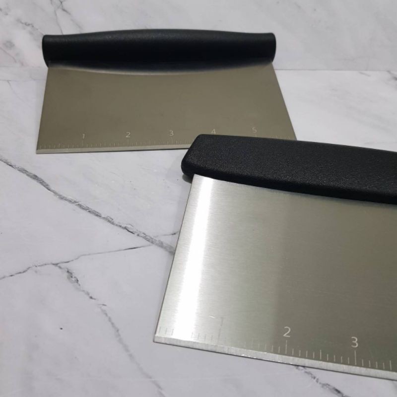 Jual SCRAPPER stainless tebal 1 mili pegangan PLASTIK dough cutter ...