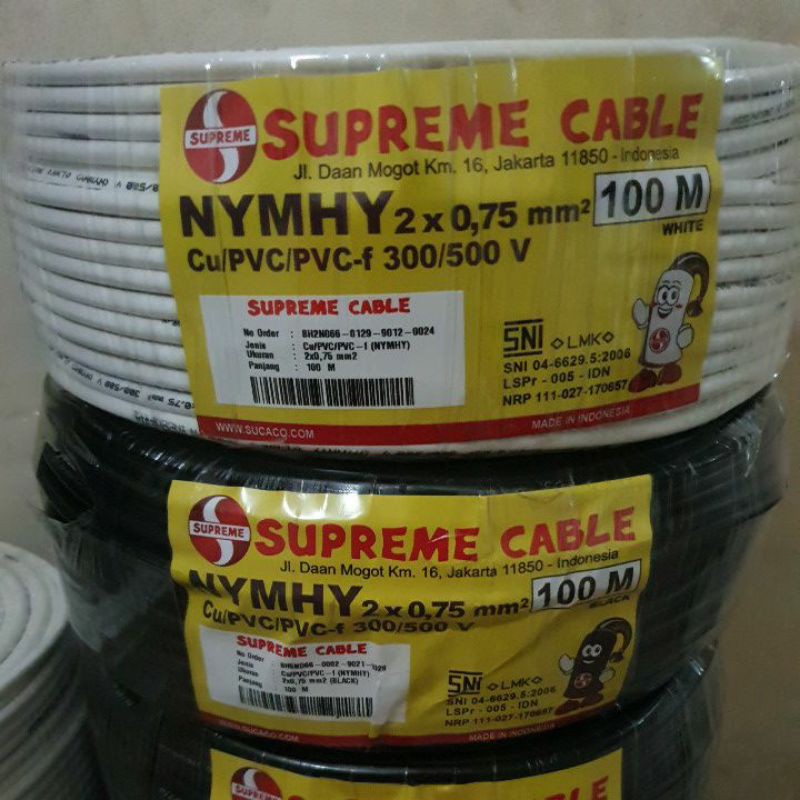 Jual KABEL NYYHY NYMHY NYY NYM HY 2X0,75 SERABUT SUPREME 50M 50METER 50 M METER | Shopee Indonesia