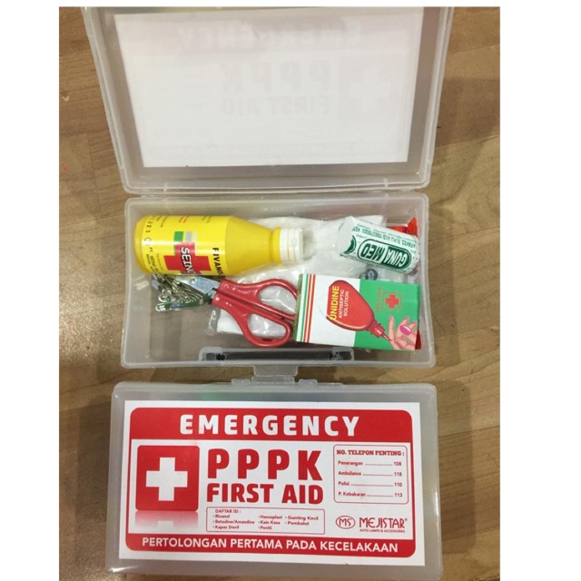 Jual Kotak obat p3k box pvc komplit tinggal pakai saja | Shopee Indonesia
