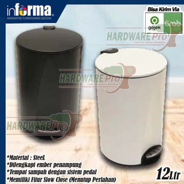 Jual Tempat Sampah Injak 12 Ltr Prism Slow Close Informa Pedal Trash Bin Tong Sampah By Azko ...