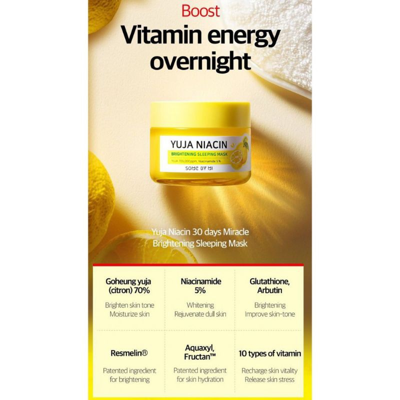 Jual SOMEBYMI Yuja Niacin Brightening Sleeping Mask 60gr | Shopee Indonesia
