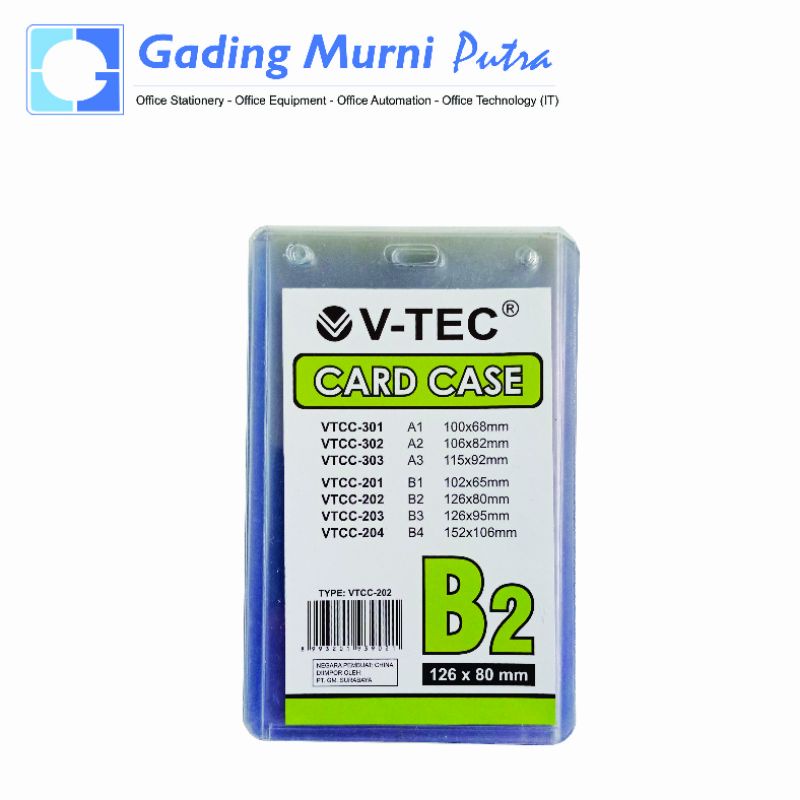 Jual Tempat Id Card Case B2 / Plastik Kartu Nama / Name Tag / Plastik ID Card V-Tec VTCC-202/B2 ...