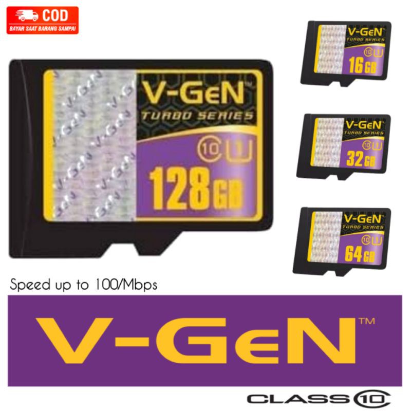 Jual MMC V-Gen Memory 64GB 8GB 16GB 32GB Class 10 Turbo Series Original ...