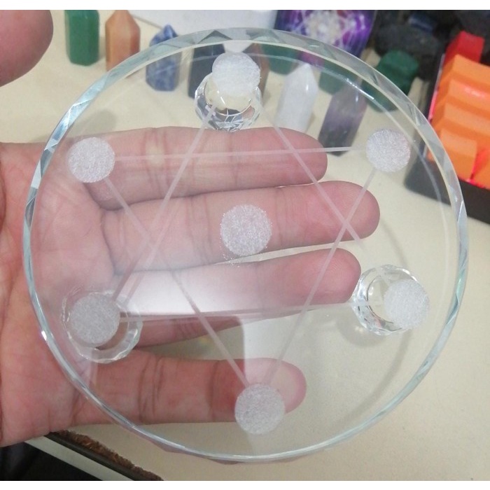 Jual Stand Sphere Base 7 Star David Formation Glass diameter 12 cm ...