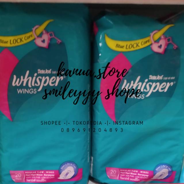 Jual Whisper wings blue lock core 20pads | Shopee Indonesia