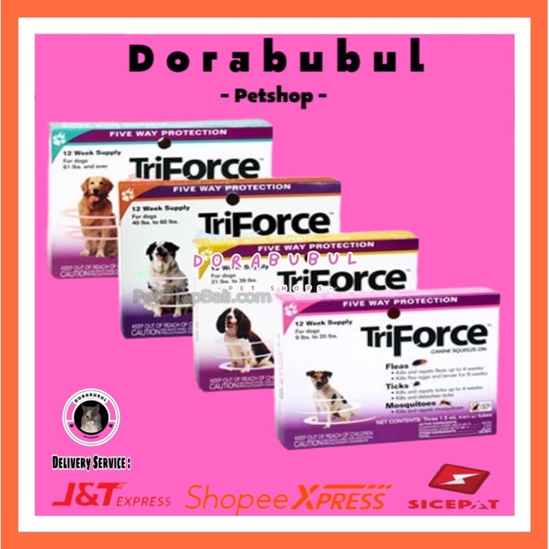 Jual Dorabubul Triforce Obat Tetes Kutu / Tri Force Kutu Small - XL ...