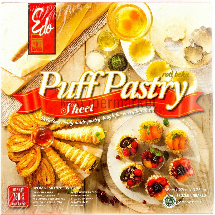 Jual Edo Puff Pastry Sheets 750 gr Frozen | Shopee Indonesia