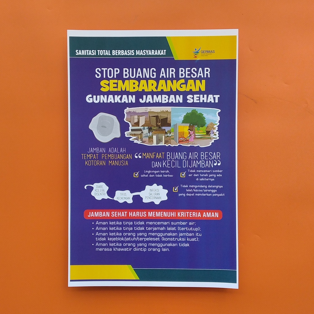 Jual Poster STBM - Poster Gunakan Jamban Sehat - Poster Stop BABs ...