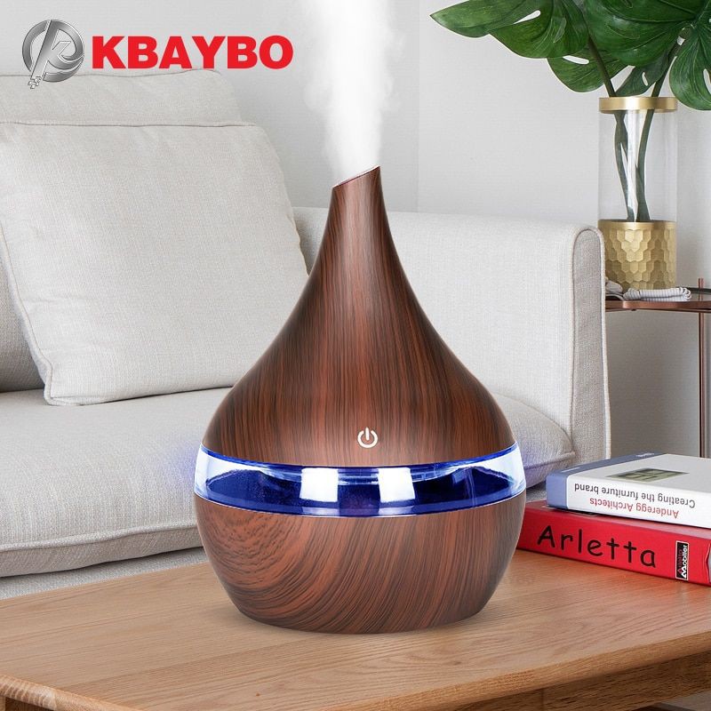 Jual Ultrasonic Air Humidifier Aromatherapy Taffware Oil Diffuser Wood ...
