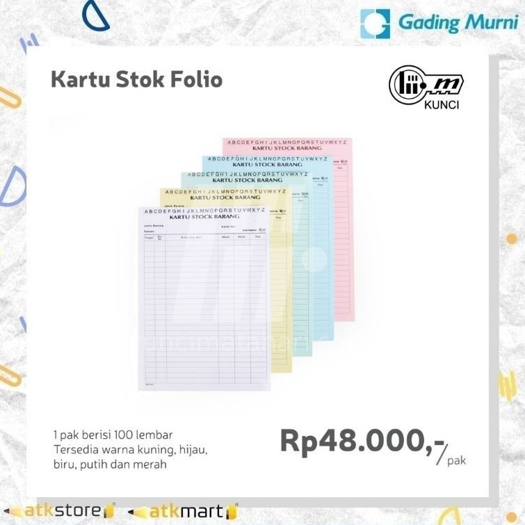 Jual Kartu Stok Barang Folio / Stock Card F4 | Shopee Indonesia
