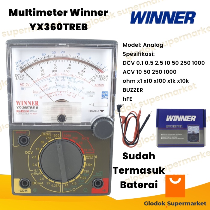 Jual Multimeter Winner YX360TREB Multitester Analog YX-360TREB Tester ...