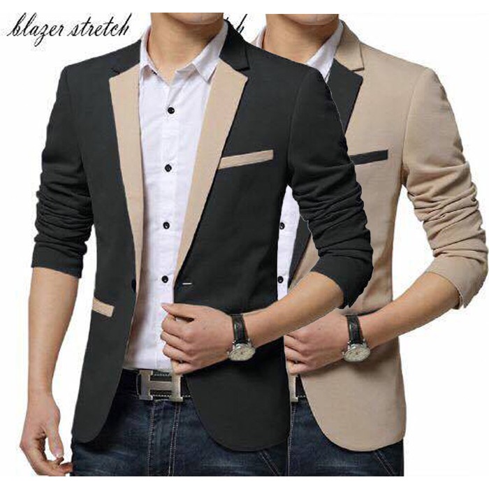 Jual [blazer combo carian warna OT] blazer pria katun stretch | Shopee ...