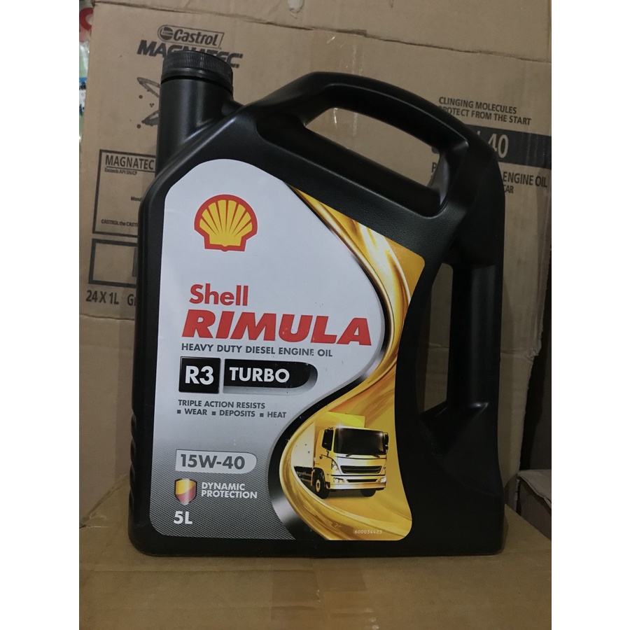 Jual Oli Shell Rimula R3 Turbo Diesel SAE 15w-40 Galon 5 Liter | Shopee ...
