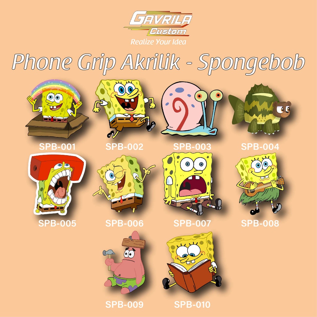Jual Phone Grip Akrilik/Popsocket Akrilik Spongebob | Shopee Indonesia