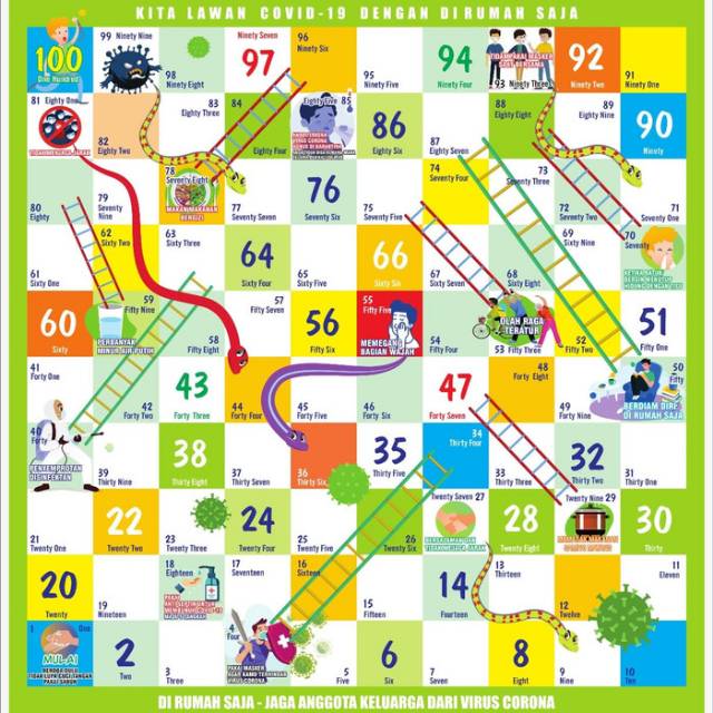 Jual Permainan Ular Tangga Jumbo Raksasa Edukatif ukuran 2x2m angka ...