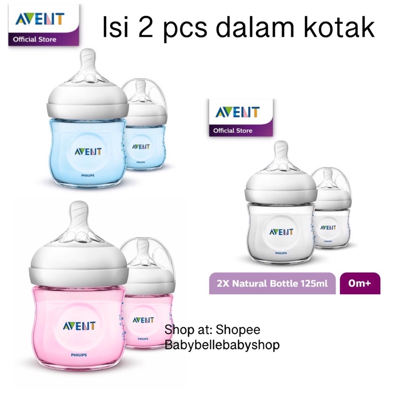 Jual Avent Botol Natural 125 ml 260 ml Twin isi 2 Pcs / botol susu bayi ...
