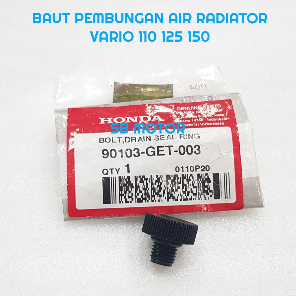 Jual BAUT TUTUP BUANGAN AIR RADIATOR VARIO 110 125 150 90103-GET-003 ...