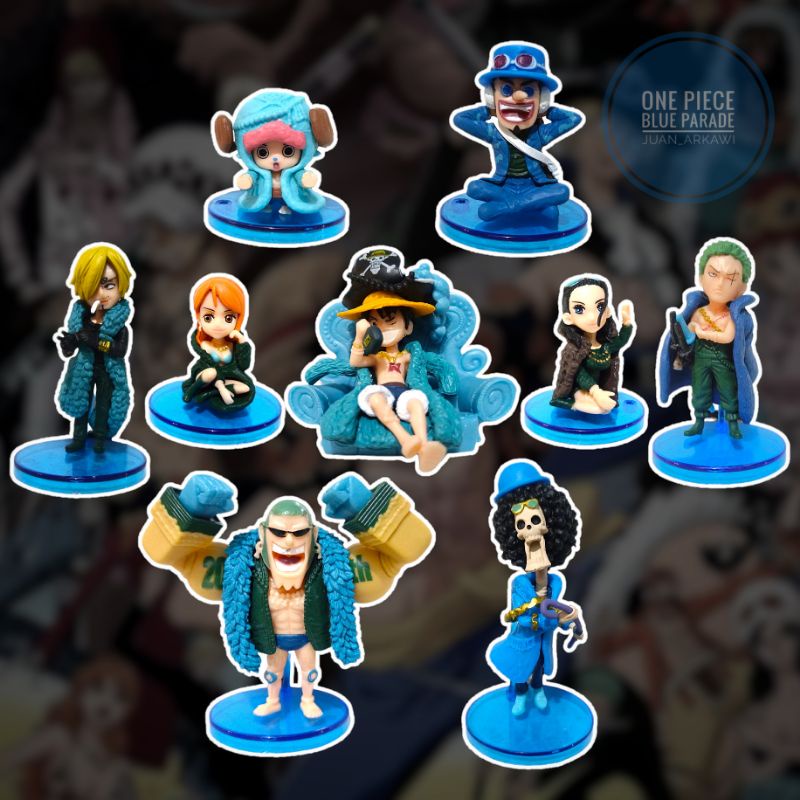 Jual Figure set 9 karakter mainan One Piece Blue Parade 20th ...