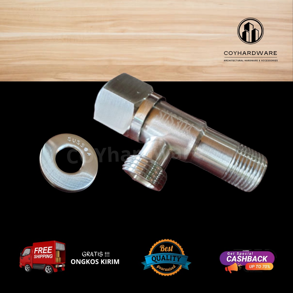Jual STOP KRAN SHOWER 1/2 INCHI SINGLE VALVE STAINLESS STEEL SUS 304 ...