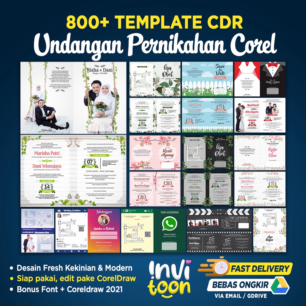 Jual 800+ Template Desain Undangan Pernikahan Kekinian Rustic Aesthetic ...