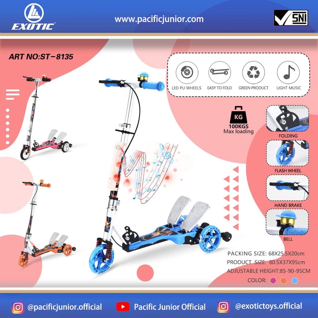 Jual Scooter Skuter Otoped Lipat 2 Pedal Injak injek Genjot - Exotic ST ...