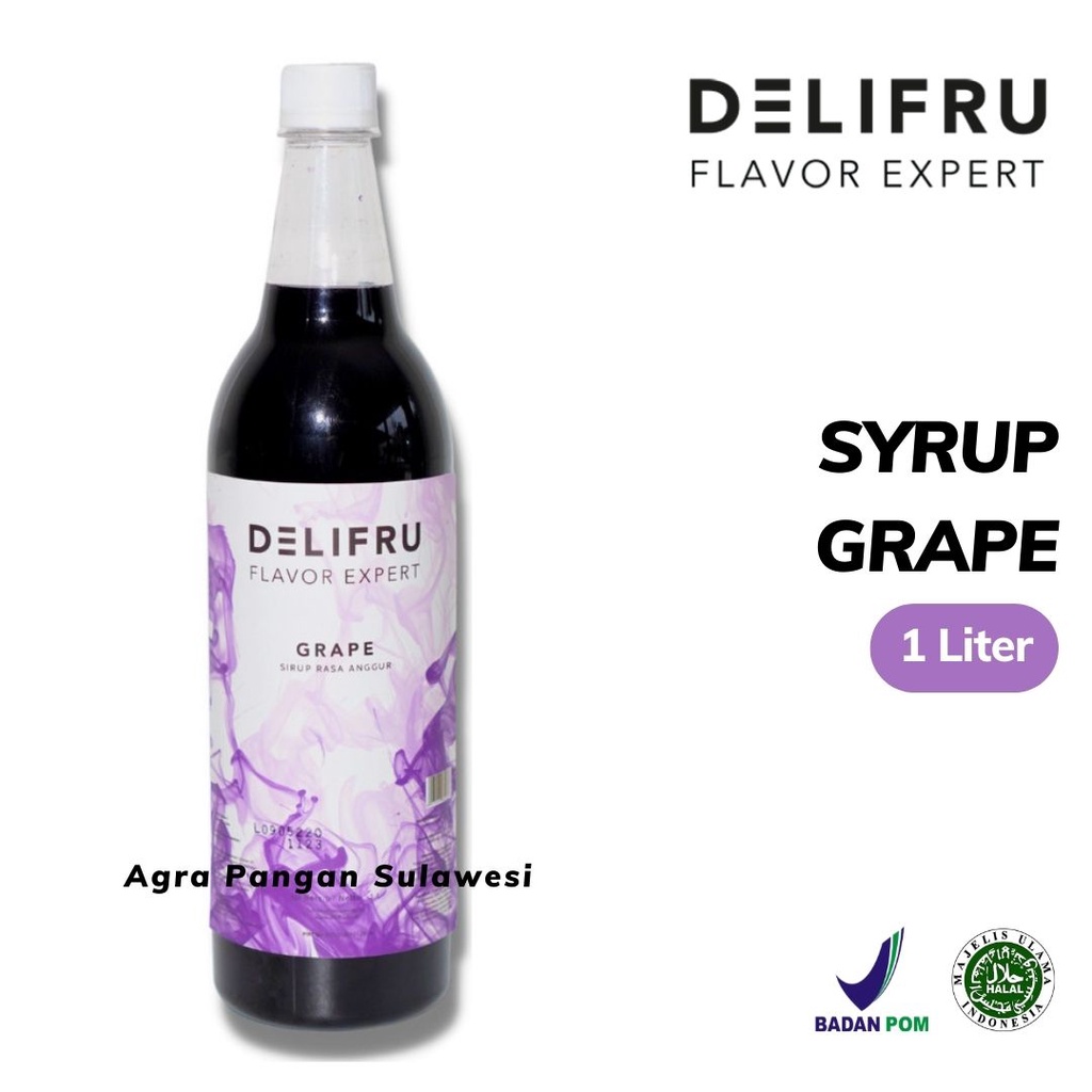 Jual Syrup GRAPE Delifru | Sirup Anggur Premium Flavour Flavor 1 L 1000 ...