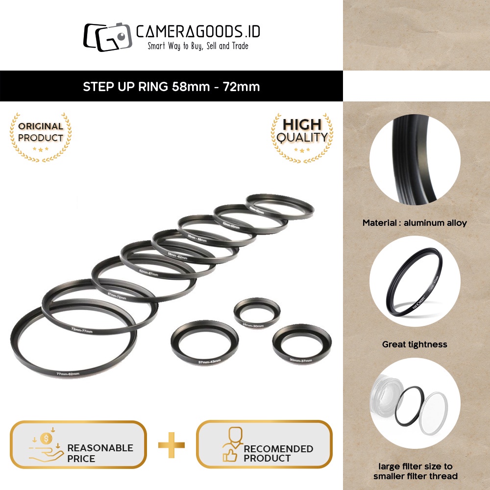 Jual K&F STEP UP RING 58mm - 72mm | Shopee Indonesia