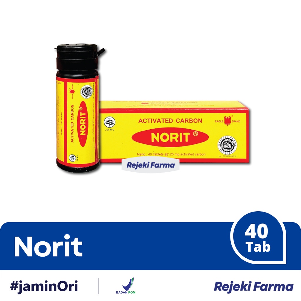 Jual Norit Cap Elang Karbon Aktif / Activated Carbon 40 Tablet - Diare ...