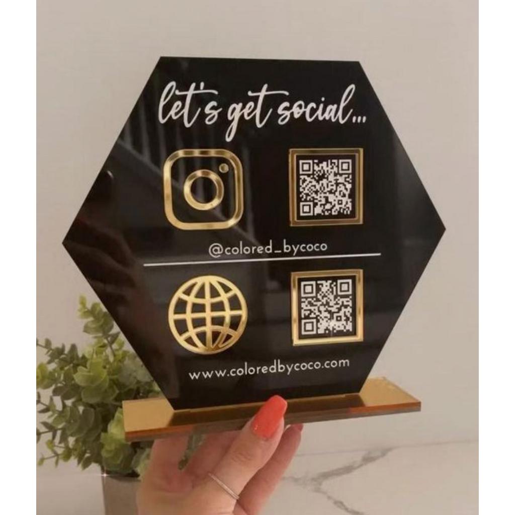 Jual QR Code Sign Akrilik - Social Media Business Sign | Shopee Indonesia