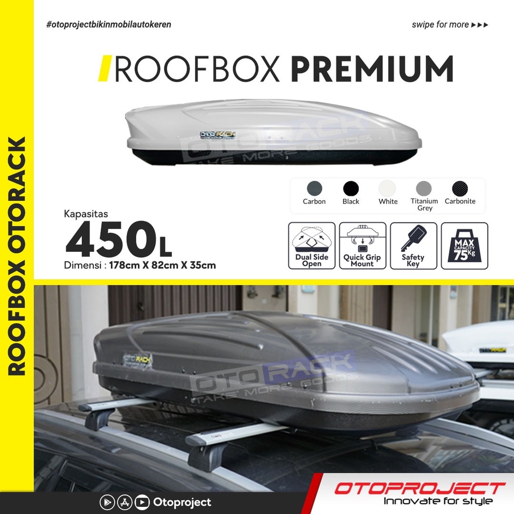 Jual RBX- OTORACK ROOF BOX PREMIUM SERIES KAPASITAS 450L BOX BAGASI ...