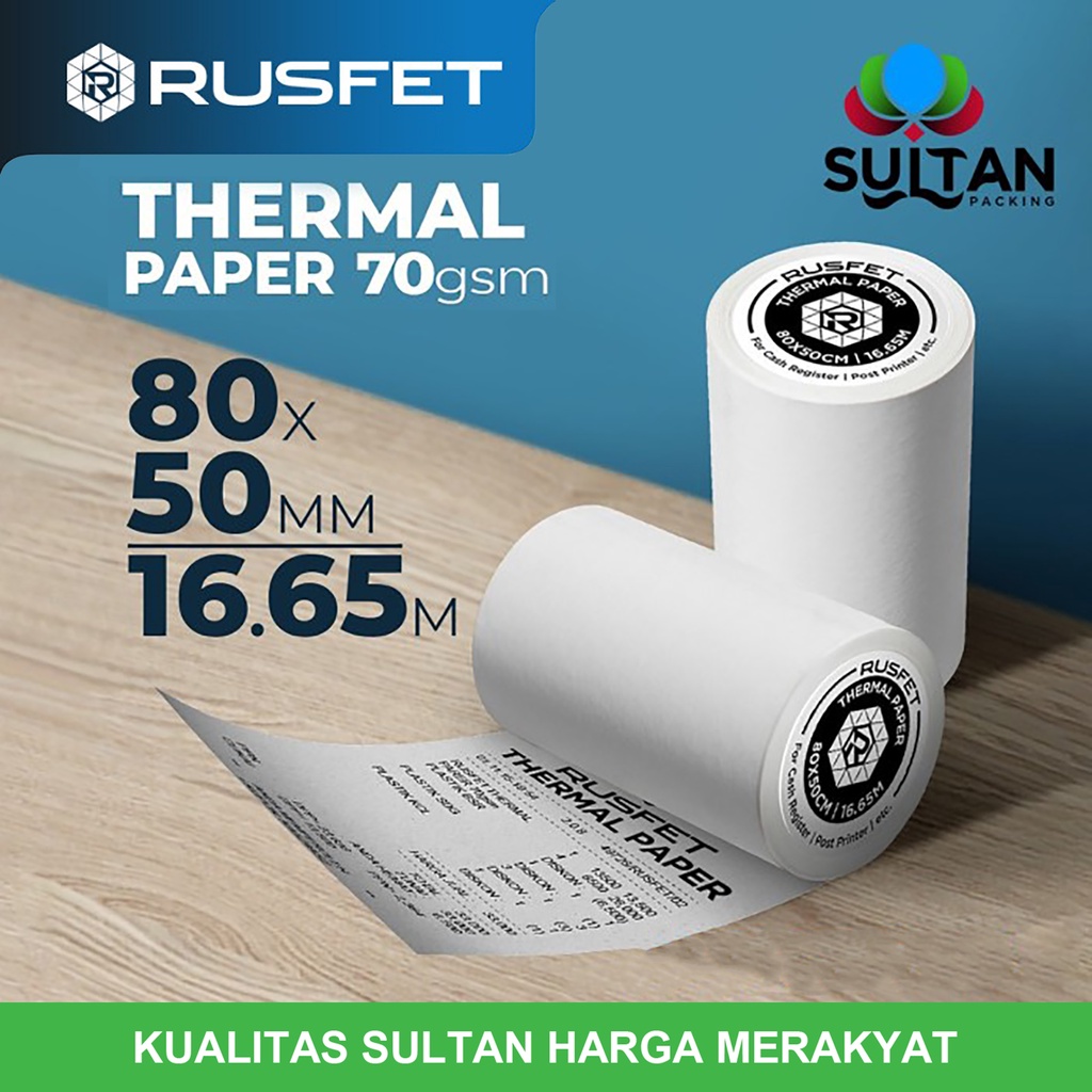 Jual Paper Thermal Kertas Termal Printer Struk Kasir Barcode RUSFET ...