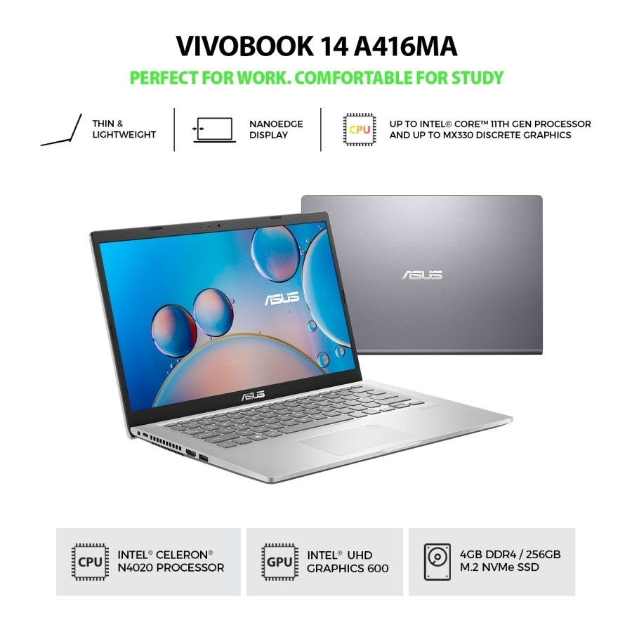 Jual ASUS VIVOBOOK A416MA Intel Celeron N4020 4GB 256GB INTEL14" FHD ...