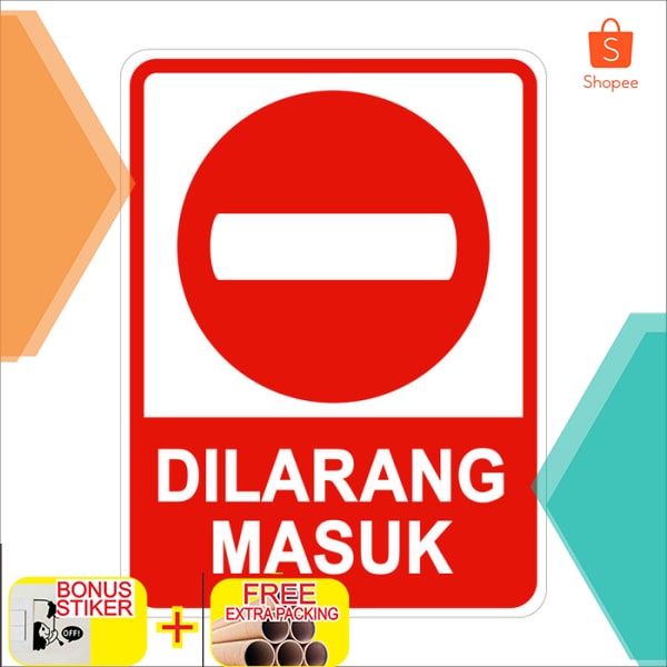 Jual Grosir Rambu Dilarang Masuk Kotak 45cm x 60cm Plat Alumunium Keren ...